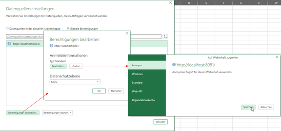 BI API – sample application with Postman/Excel