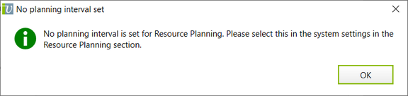 System settings: Resource Planning