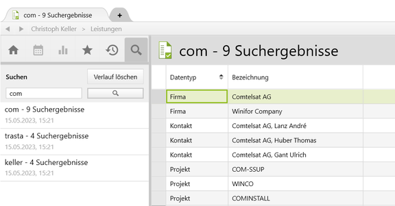 Die Vertec Benutzeroberfläche | Vertec Gruppe
