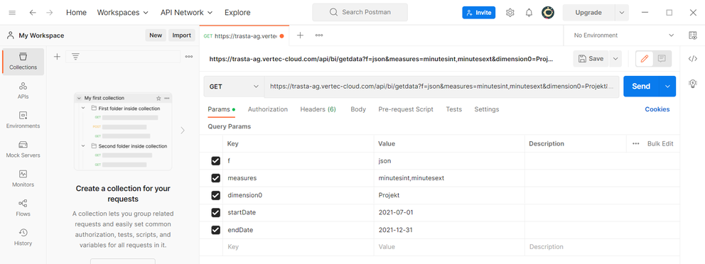 BI API – sample application with Postman/Excel