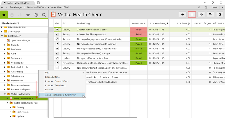 Vertec Health Check