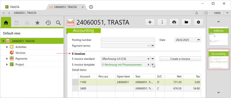 E-invoice templates