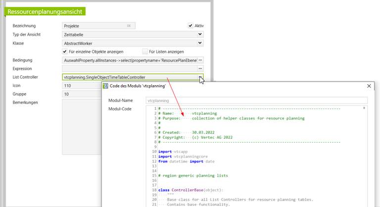 OCL, Python, custom renderer and list controller for resource planning