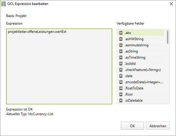 OCL Expression Editor