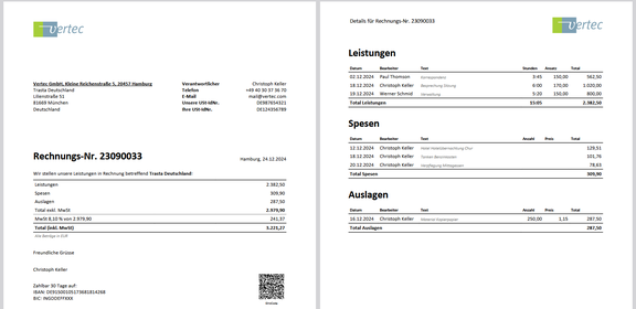 E-invoice templates