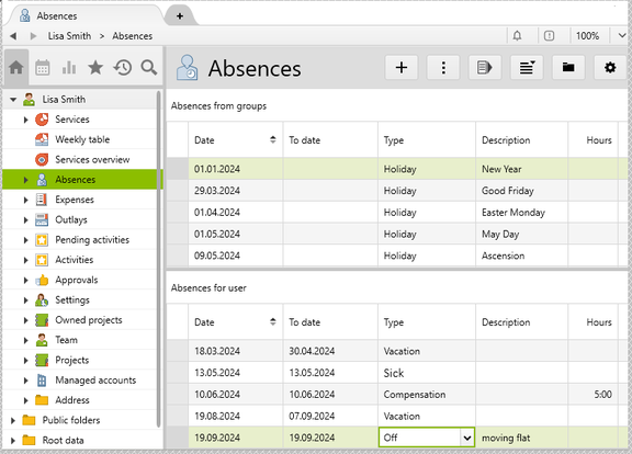 Managing absences