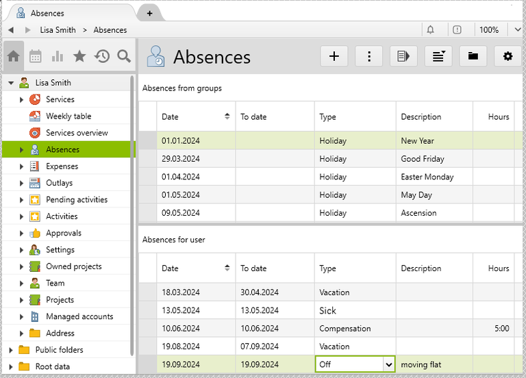 Managing absences