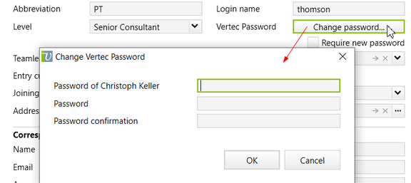 Authentication via Vertec Login