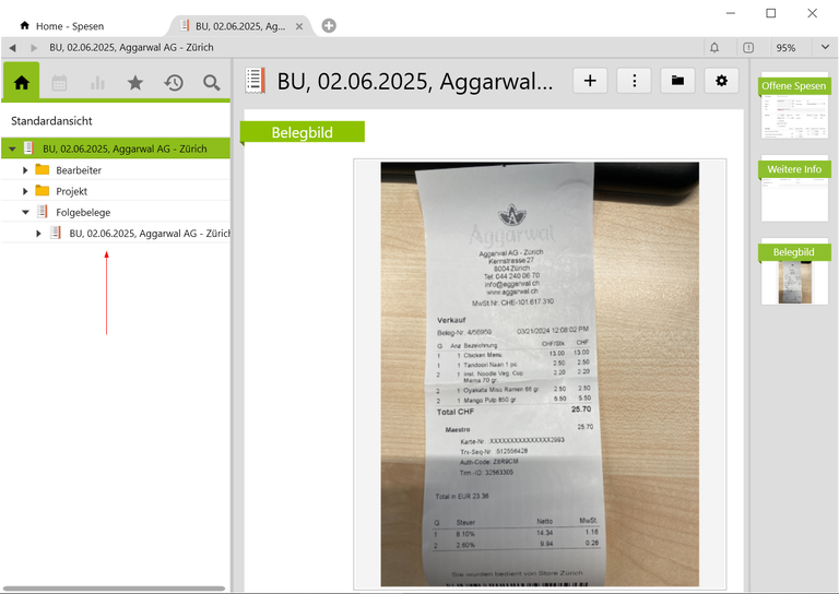 Automatic receipt recognition